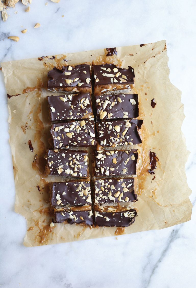 Healthy Vegan Snickers Bars (gluten-free, refined sugar-free)
